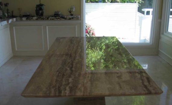 Travertine Table Before & After | Excel Stone and Tile Care