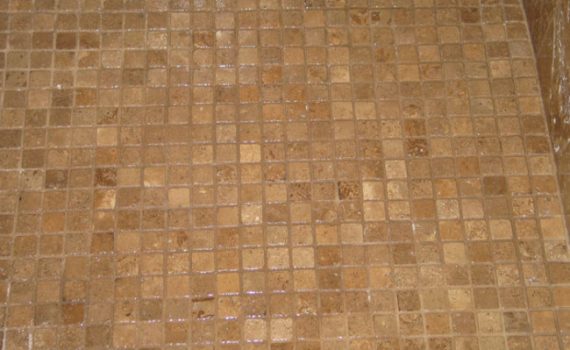 Chemically Damaged Travertine | Excel Stone and Tile Care